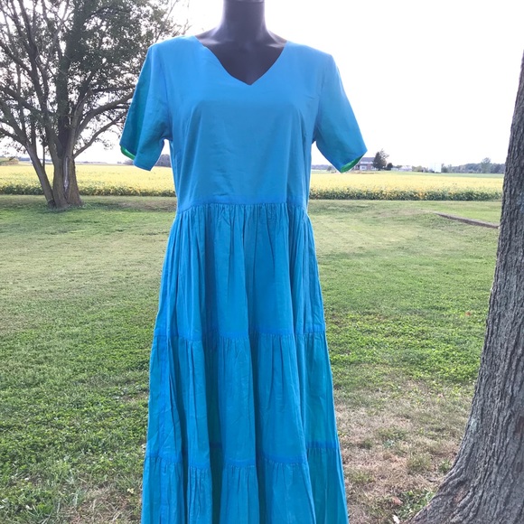 The Paragon | Dresses | New Dress Cottonreversible Turquoise Or Green ...
